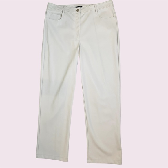 Halogen | Pants & Jumpsuits | Halogen White Faux Leather Pants | Poshmark
